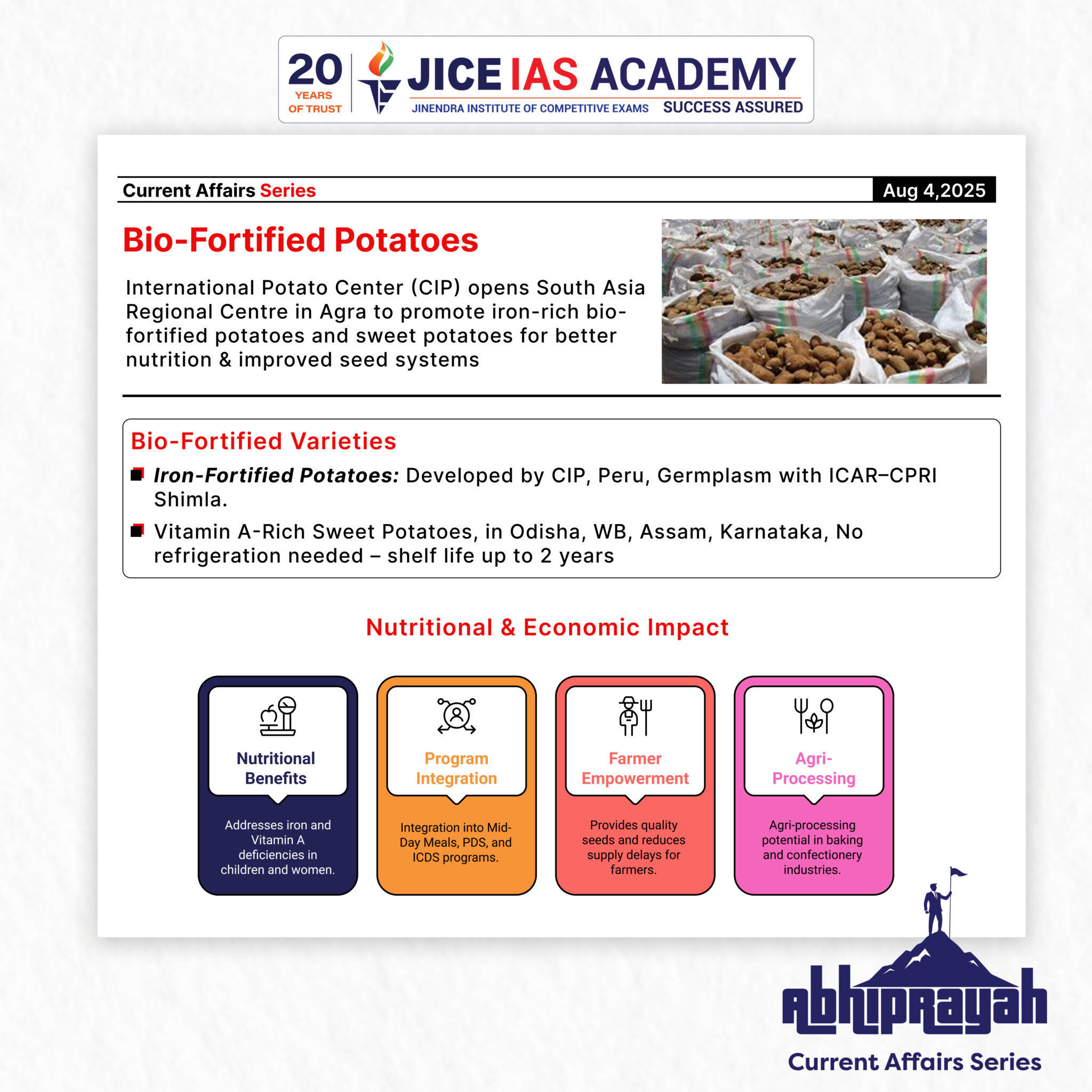 Bio-Fortified Potatoes and the South Asia Regional Centre of CIP in ...